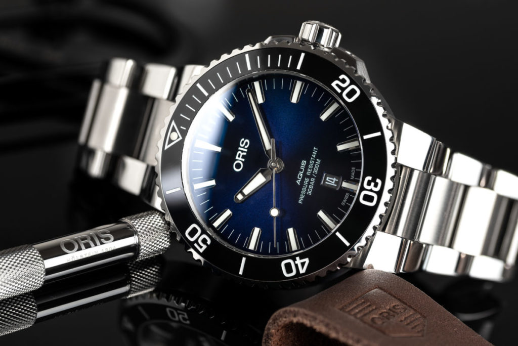 Oris Aquis - Sunburst Blue Dial Dive Watch Review - Watch Clicker