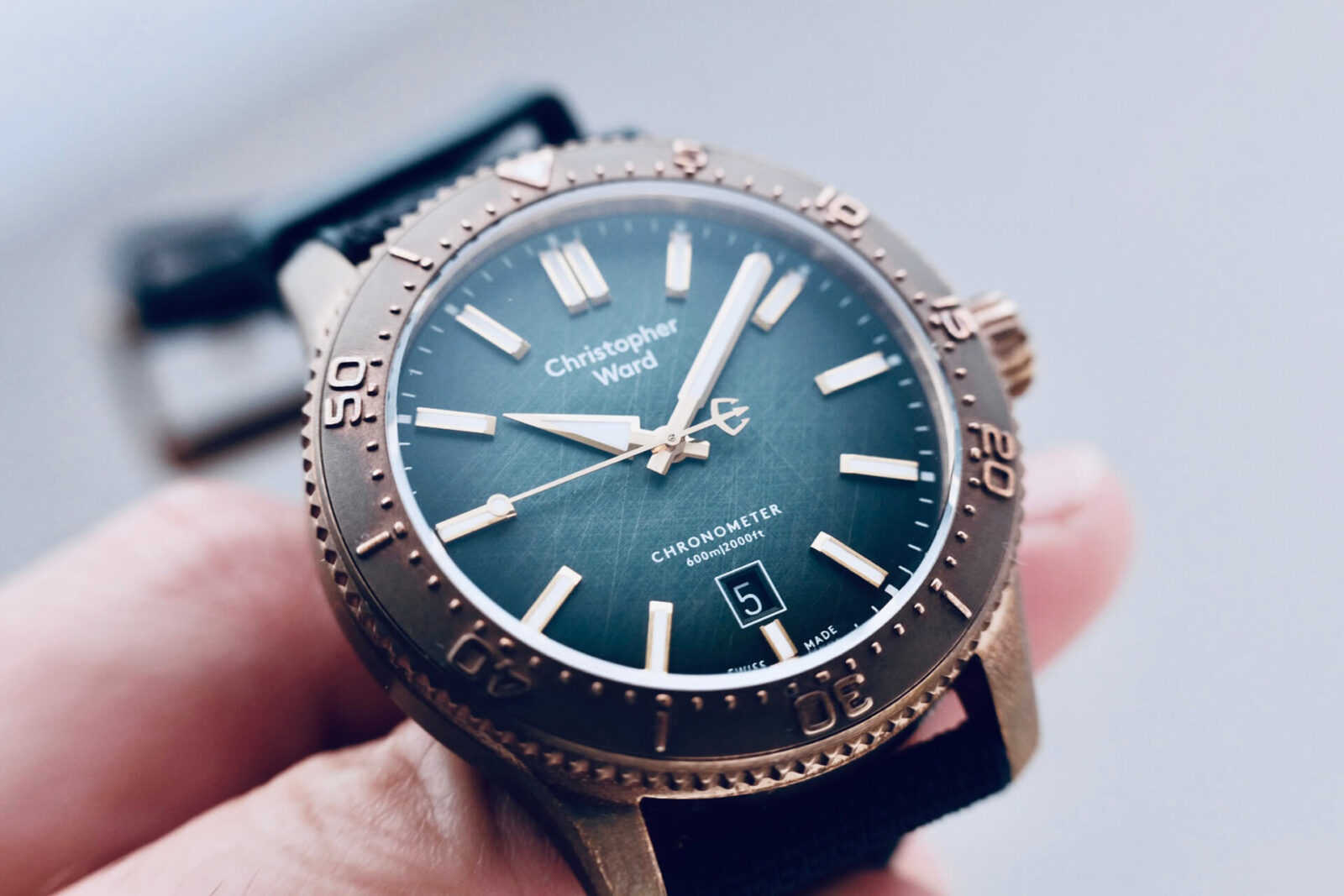 Christopher Ward C60 Bronze Ombré Green COSC LE Review - Watch Clicker